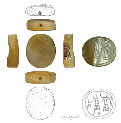 Rare Assyrian-Period, Mother-of-pearl Seal Discovered at Tel Hadid ...